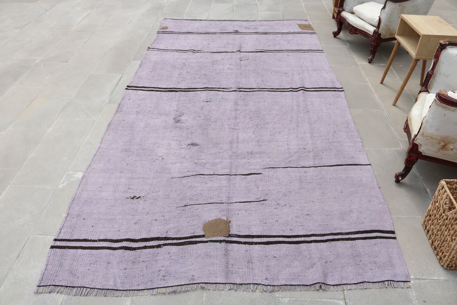 Lilac Rug Hemp Rug 5.6x11.5 ft Purple Rug Turkish Rug | Etsy