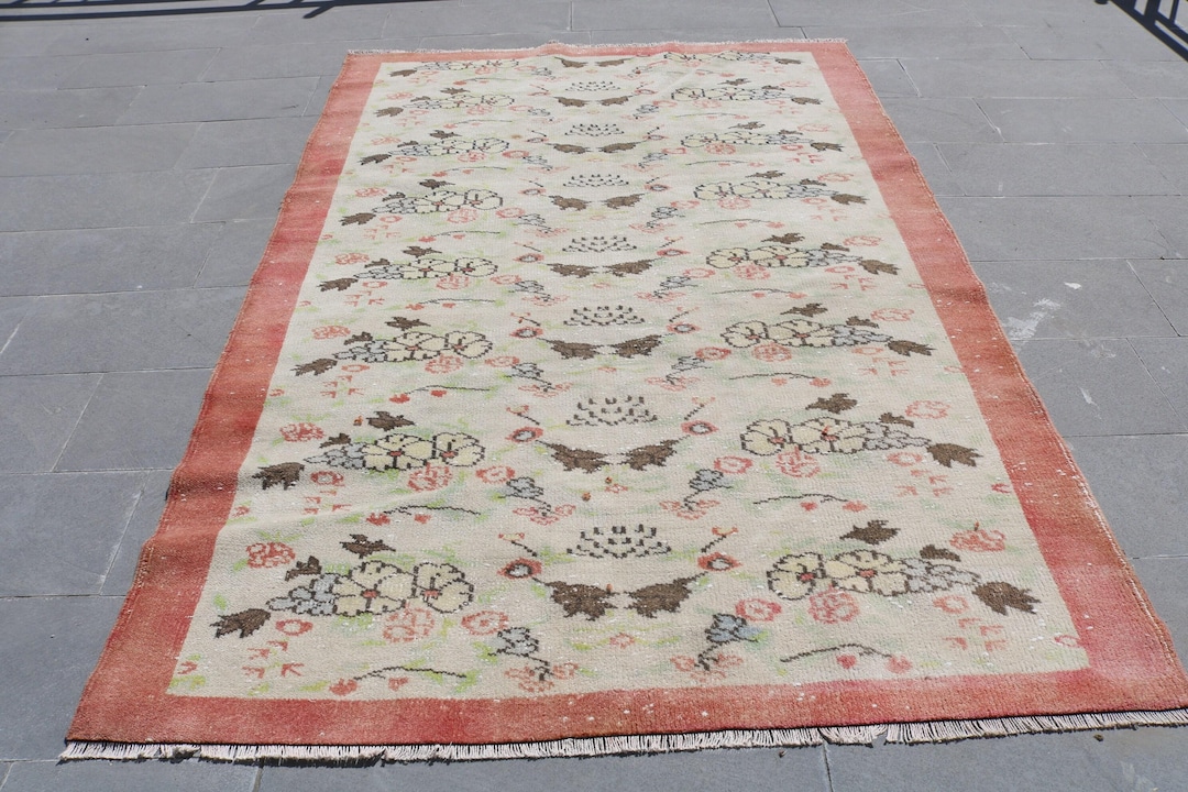 Vintage Turkish Rug 5.6x8.3 Ft (170x253 Cm), Red Wool Rug - Etsy