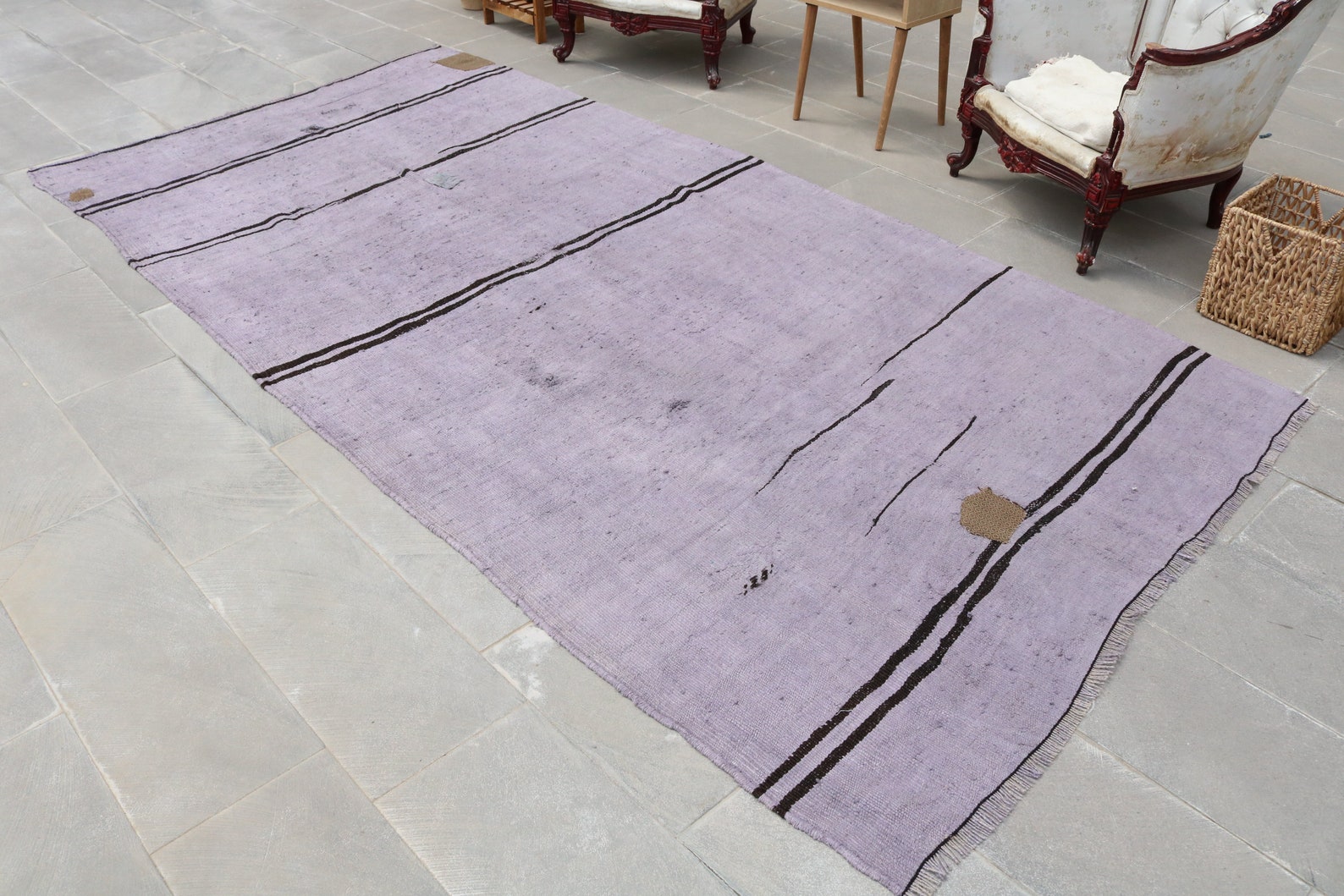 Lilac Rug Hemp Rug 5.6x11.5 ft Purple Rug Turkish Rug | Etsy