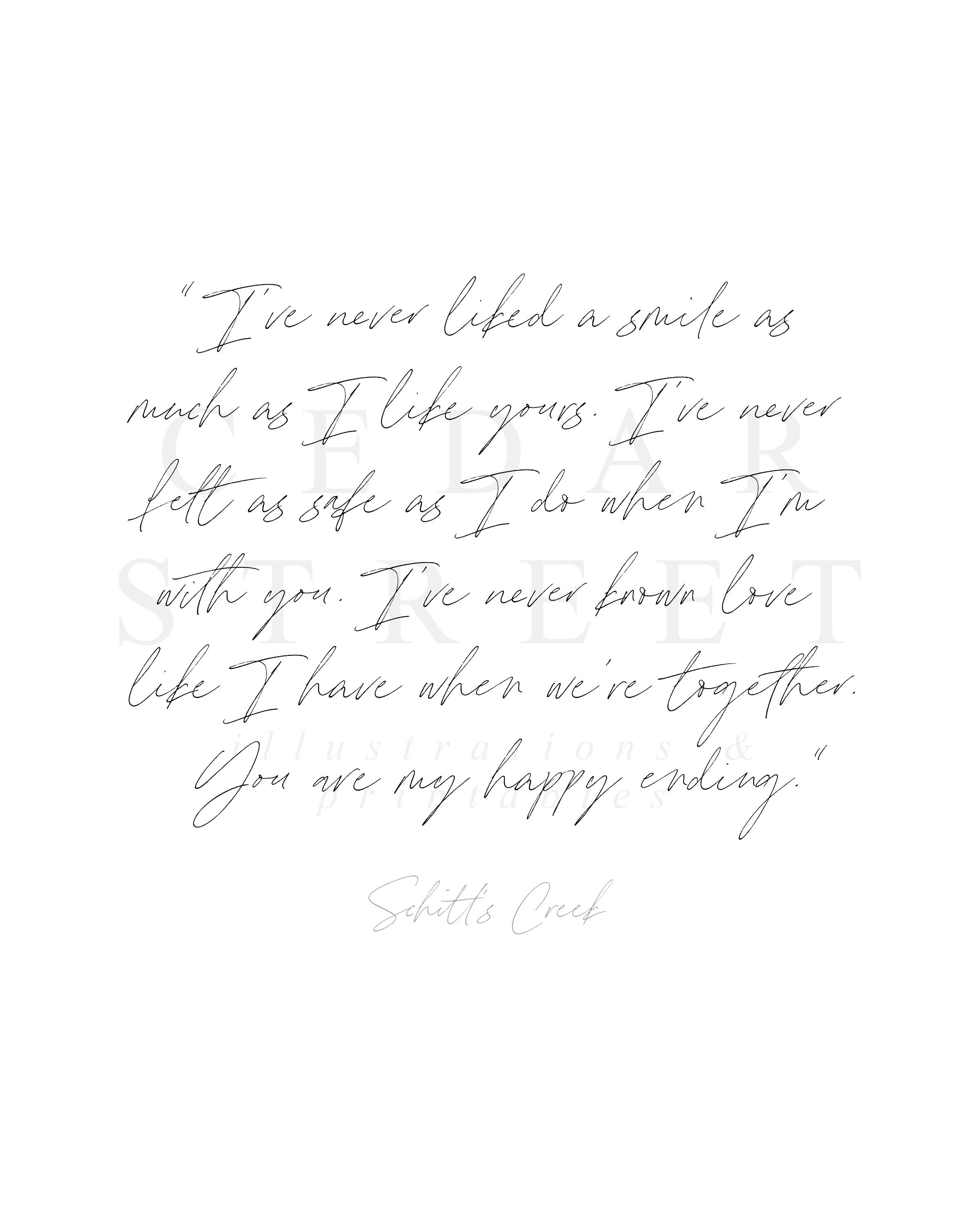 You Are My Happy Ending script Font / Schitt's Creek David and Patrick ...