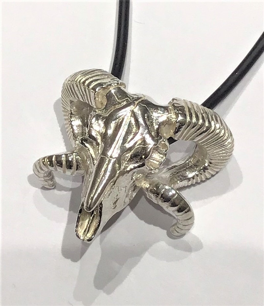 Handmade Solid Silver Rams Head Pendant Necklace by Marmoset Designs - Etsy