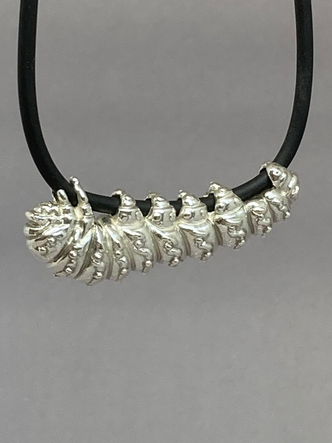 Handmade Solid Silver Caterpillar Pendant Necklace by Marmoset Designs ...