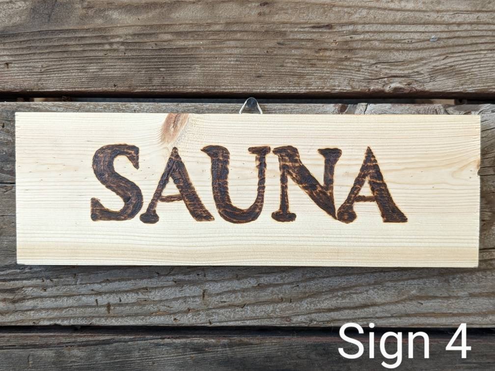Sauna Sign Wood Burned Sauna Sign Finnish Sauna - Etsy