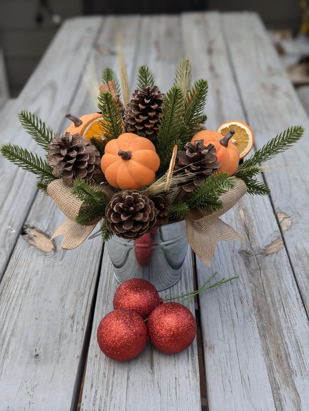 2 in 1 Holiday Arrangement (1 Arrangement + Changeable Decorations ...