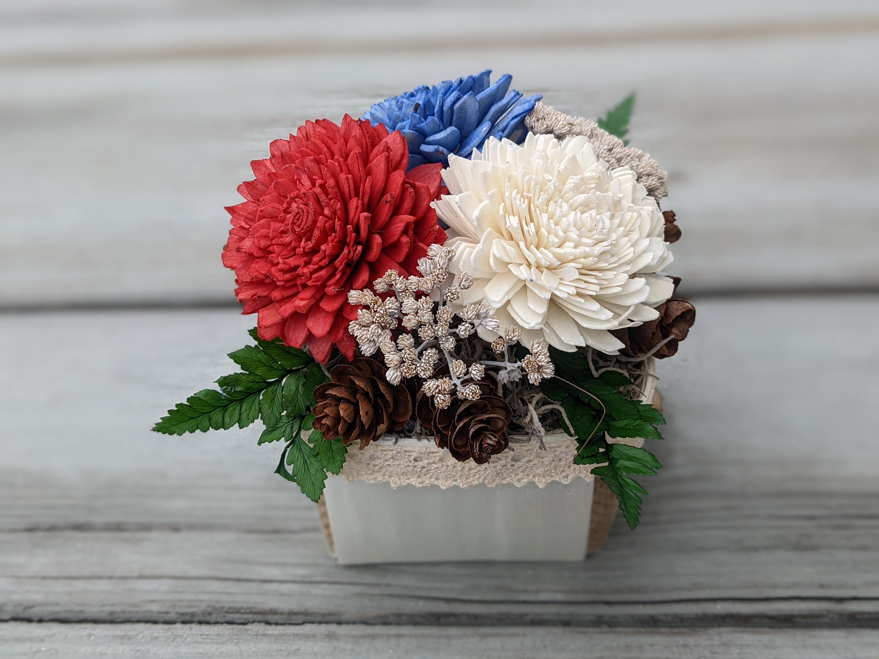 Set of Two Memorial Day Flower Arrangements 4th of July - Etsy