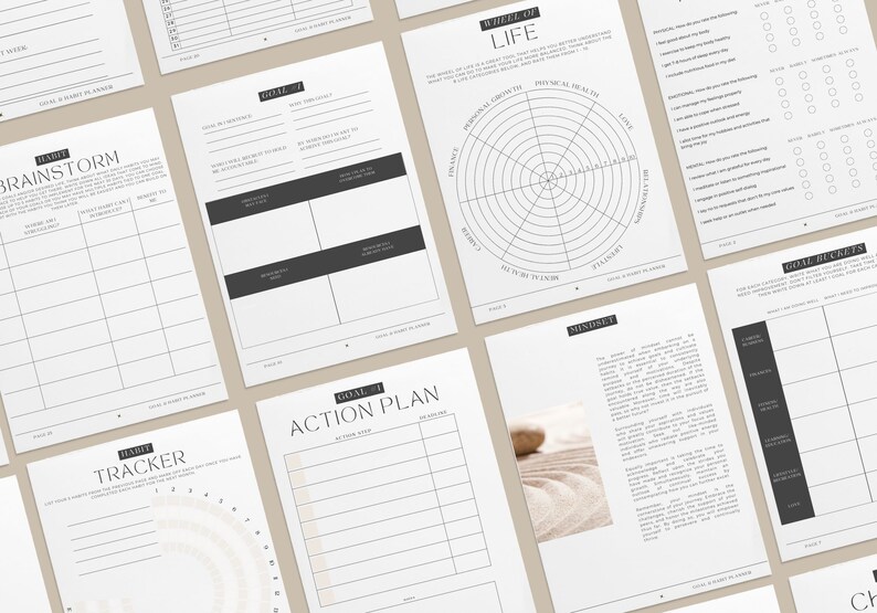 Printable Goal Planning Workbook Habit Tracker - Etsy