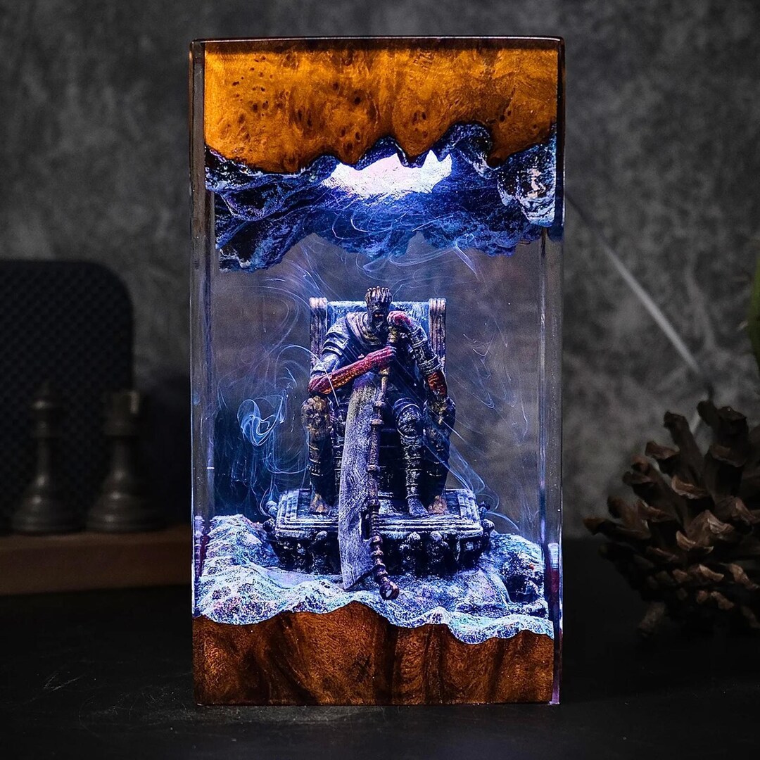 Yhorm the Giant Resin Lamp: Dark Souls Throne Scene LED Light - Etsy