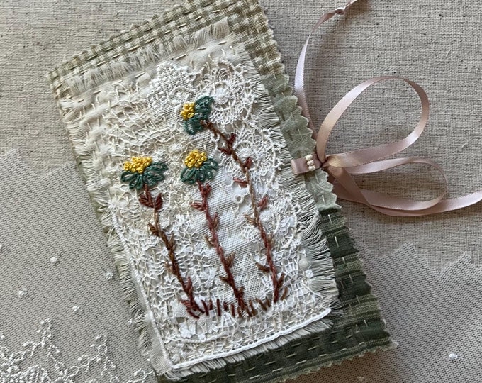 Slow Stitched Medium Journal - Hand Embroidered - Handmade Journal - Etsy