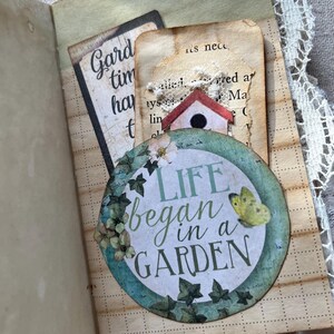 Garden Themed Hardcover Journal - "fly Away With Me" - Collaged Tabs ...