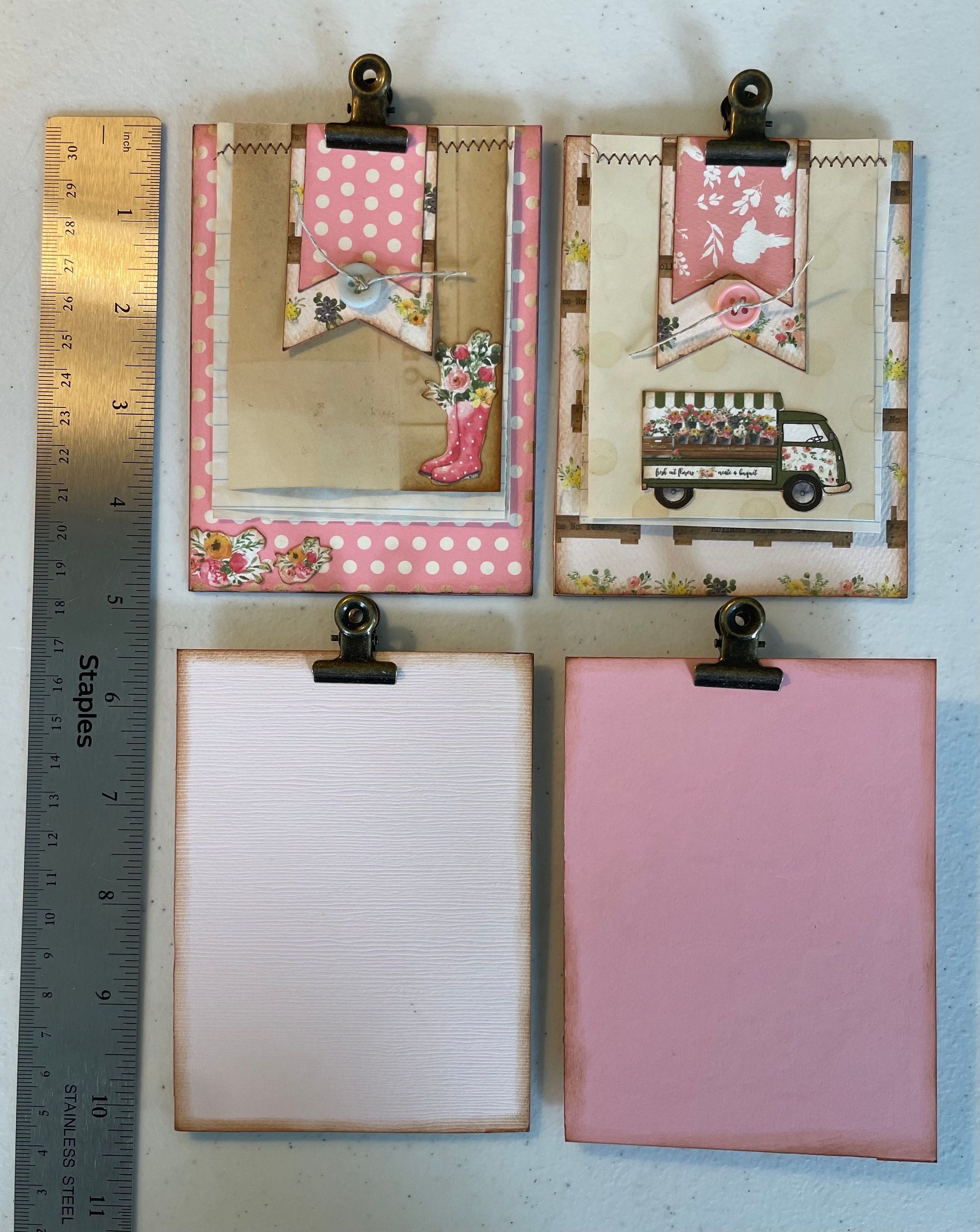 Mini Journaling Clipboards-garden Theme 4 Pieces - Etsy