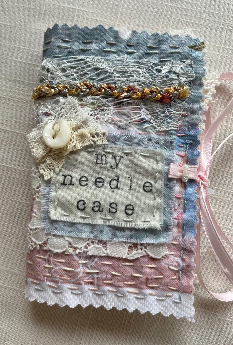 Needle Case - Slow Stitched - Handstitched - Hand Stamped - Etsy