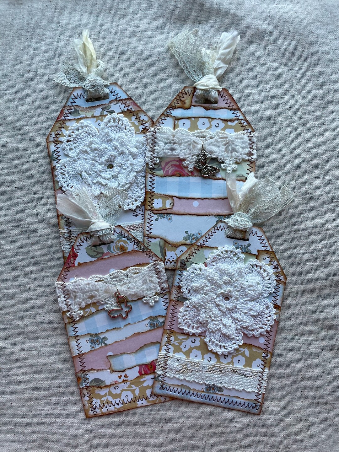 Shabby Chic Lace Handmade Journaling Tags - Etsy