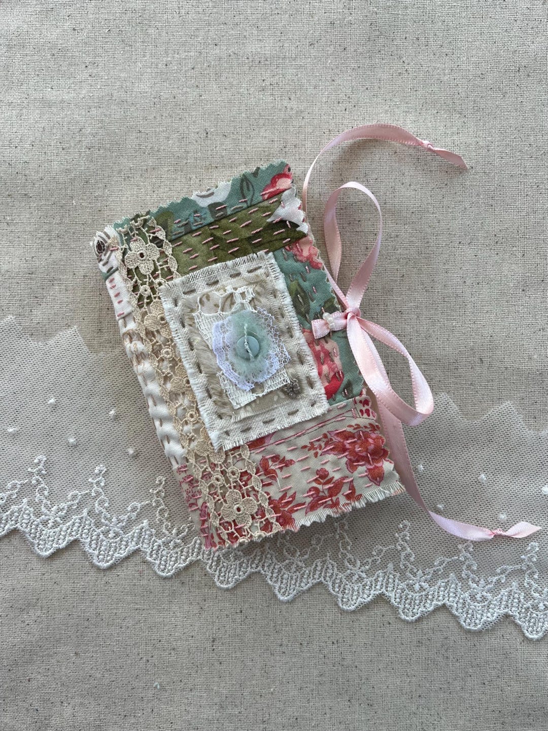 Mini Slow Stitched Journal Handmade Journal - Etsy