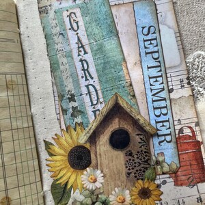 Garden Themed Hardcover Journal - "fly Away With Me" - Collaged Tabs ...