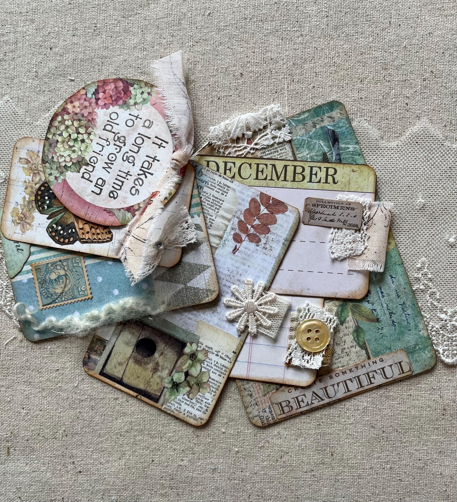 Stacked Journaling Cards - Set of Seven - Handmade - Etsy