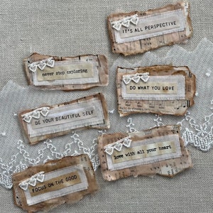 Journaling Ephemera, 6 Pieces, Hand Stamped Saying Clusters - Etsy