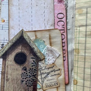 Garden Themed Hardcover Journal - "fly Away With Me" - Collaged Tabs ...