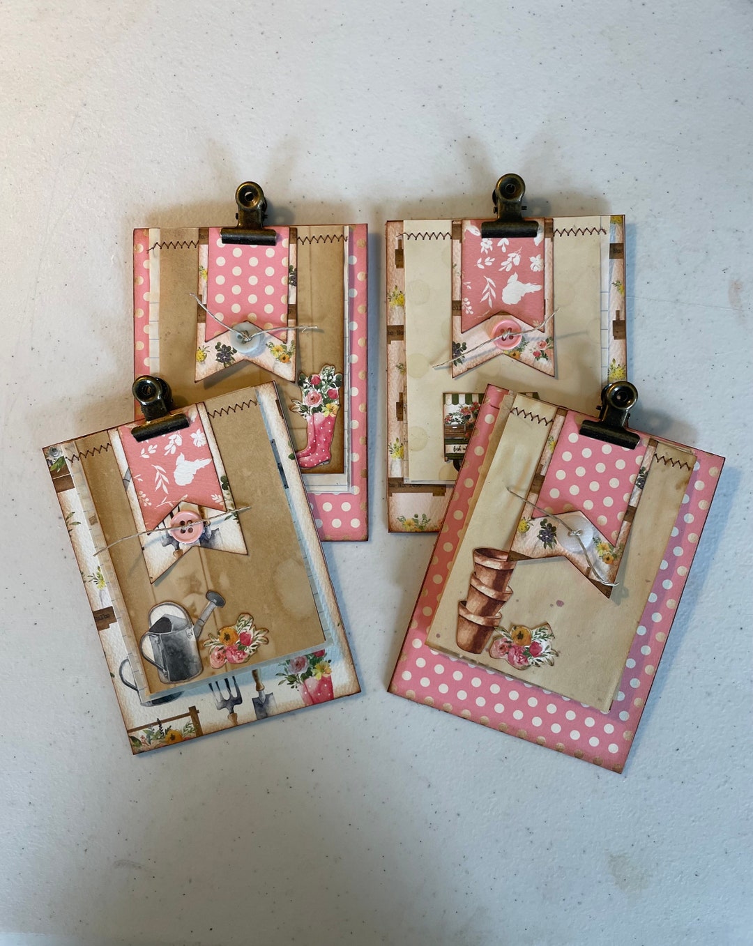 Mini Journaling Clipboards-garden Theme 4 Pieces - Etsy