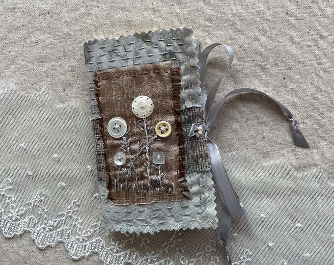 Mini Slow Stitched Journal - Handmade Journal - Button Garden Design - Etsy