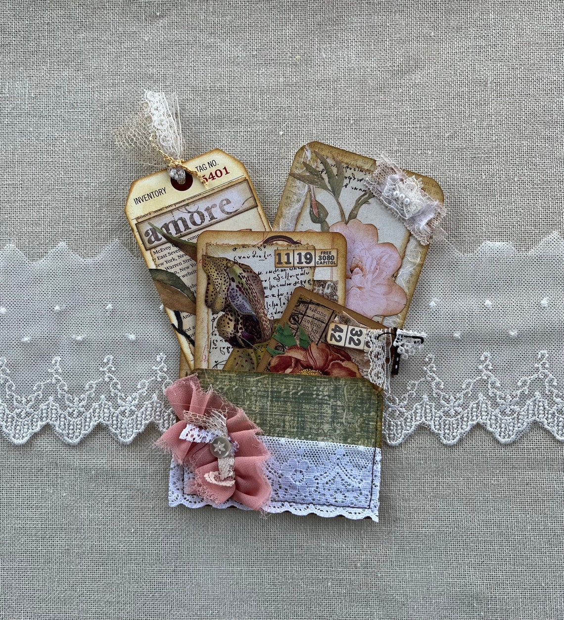 Pocketfull of Flower Ephemera Handmade Ephemera 5 Pieces - Etsy