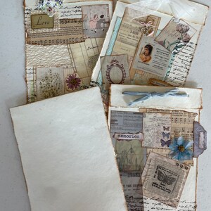Large Collaged Journaling Card Four Pieces Handmade - Etsy
