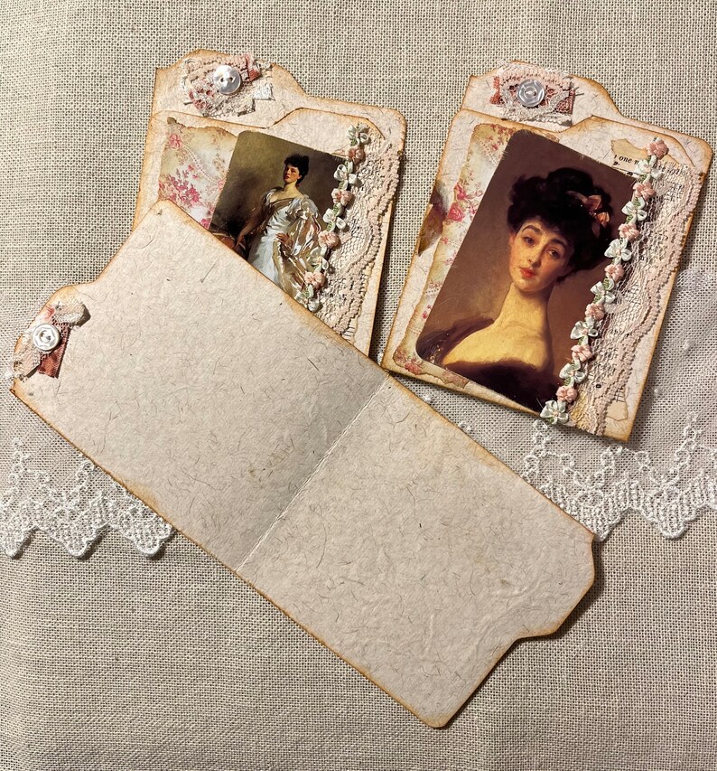 Three Victorian Ladies File Folders, Ribbons and Lace, Ephemera - Etsy