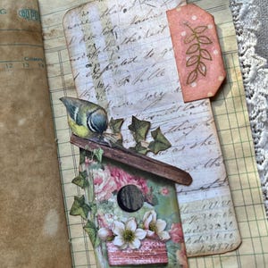 Garden Themed Hardcover Journal - "fly Away With Me" - Collaged Tabs ...