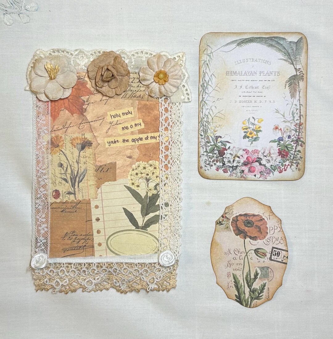 Three Piece Floral Themed Journaling Card Set - Etsy