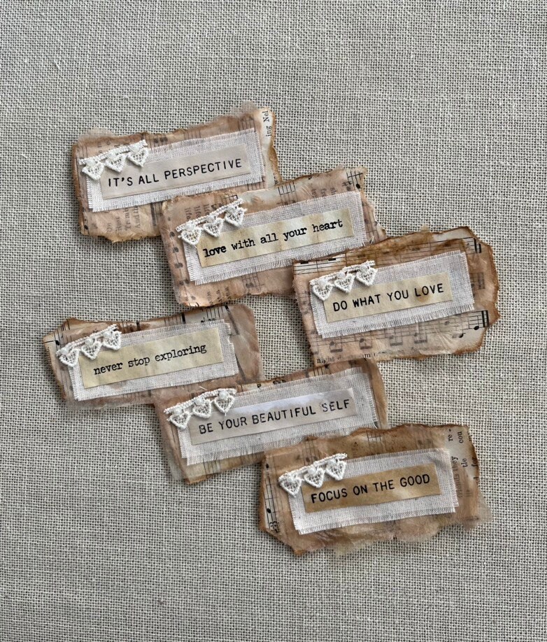 Journaling Ephemera 6 Pieces Hand Stamped Saying Clusters - Etsy