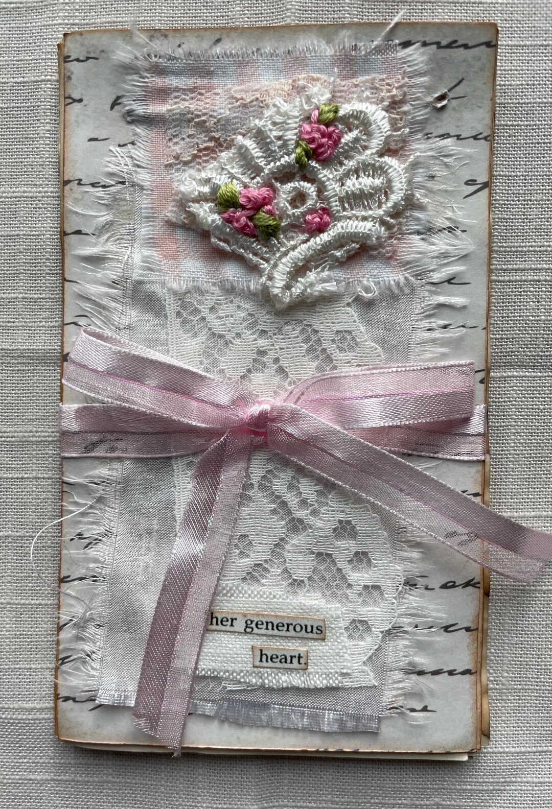 Hand Embroidered Lace Notepad - Etsy