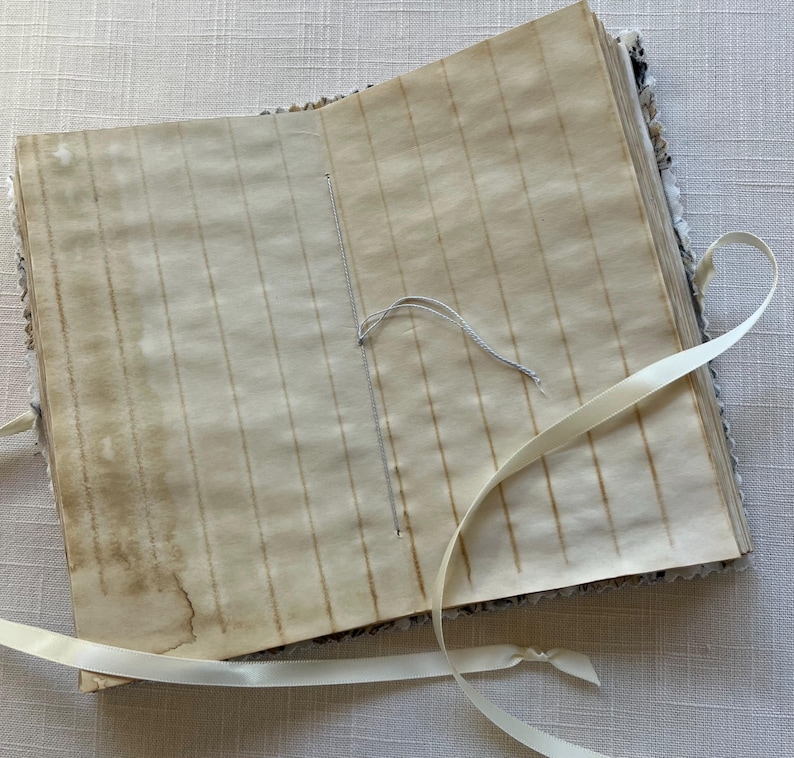 Medium Slow Stitched Peace Journal - Handmade Journal - Wedding Journal ...