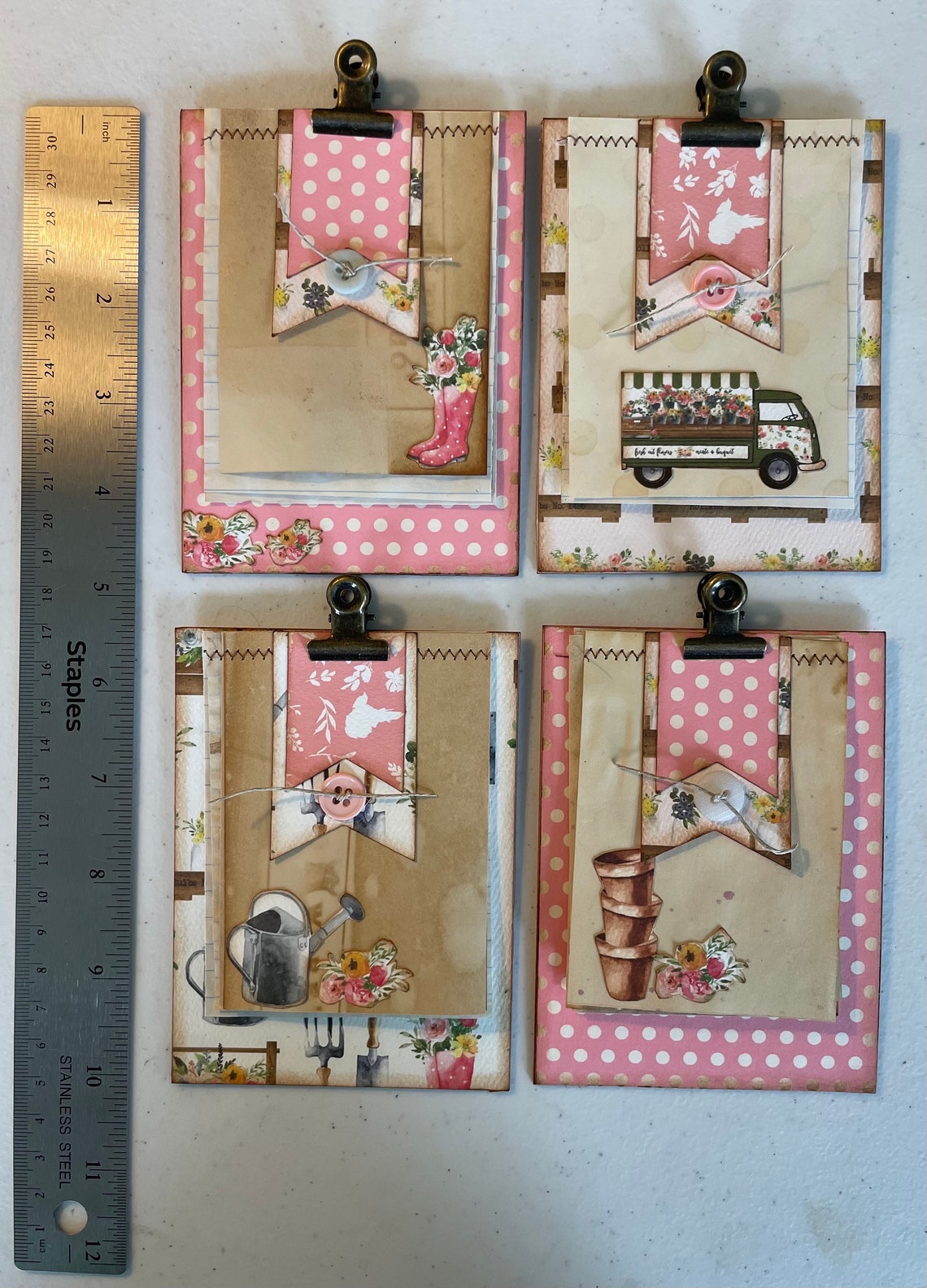 Mini Journaling Clipboards-garden Theme 4 Pieces - Etsy