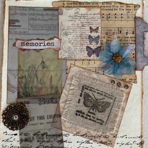 Large Collaged Journaling Card Four Pieces Handmade - Etsy