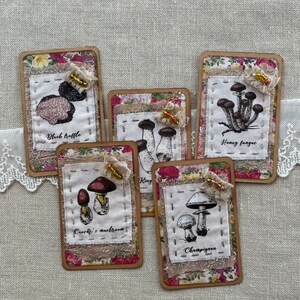 Mushroom Themed Journaling Cards, Five Pieces, Journaling Ephemera - Etsy