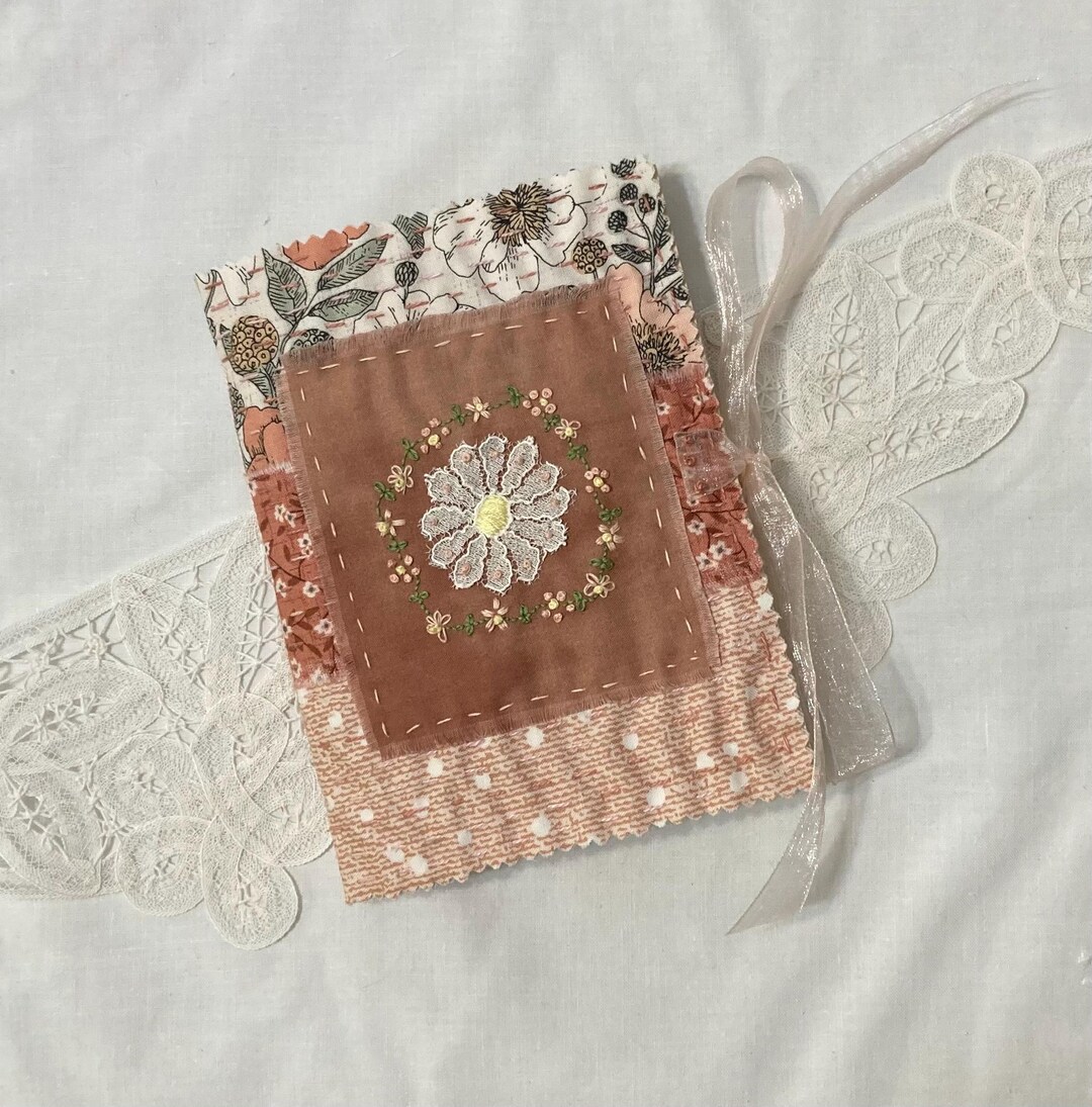 Large Slow Stitched - Hand Embroidered Journal - Handmade Junk Journal ...