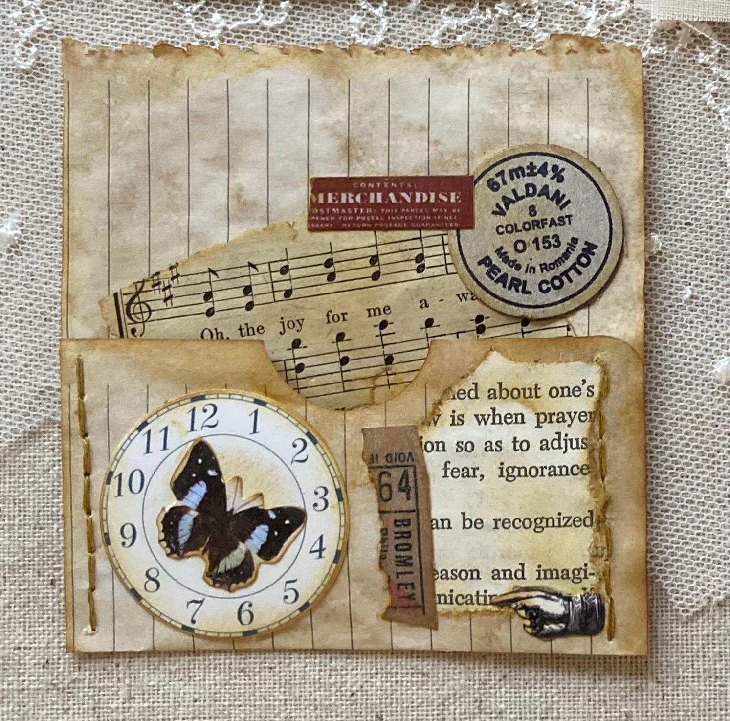 Envelope and 3 Journal Cards - Handmade Ephemera - 4 Pieces - Etsy