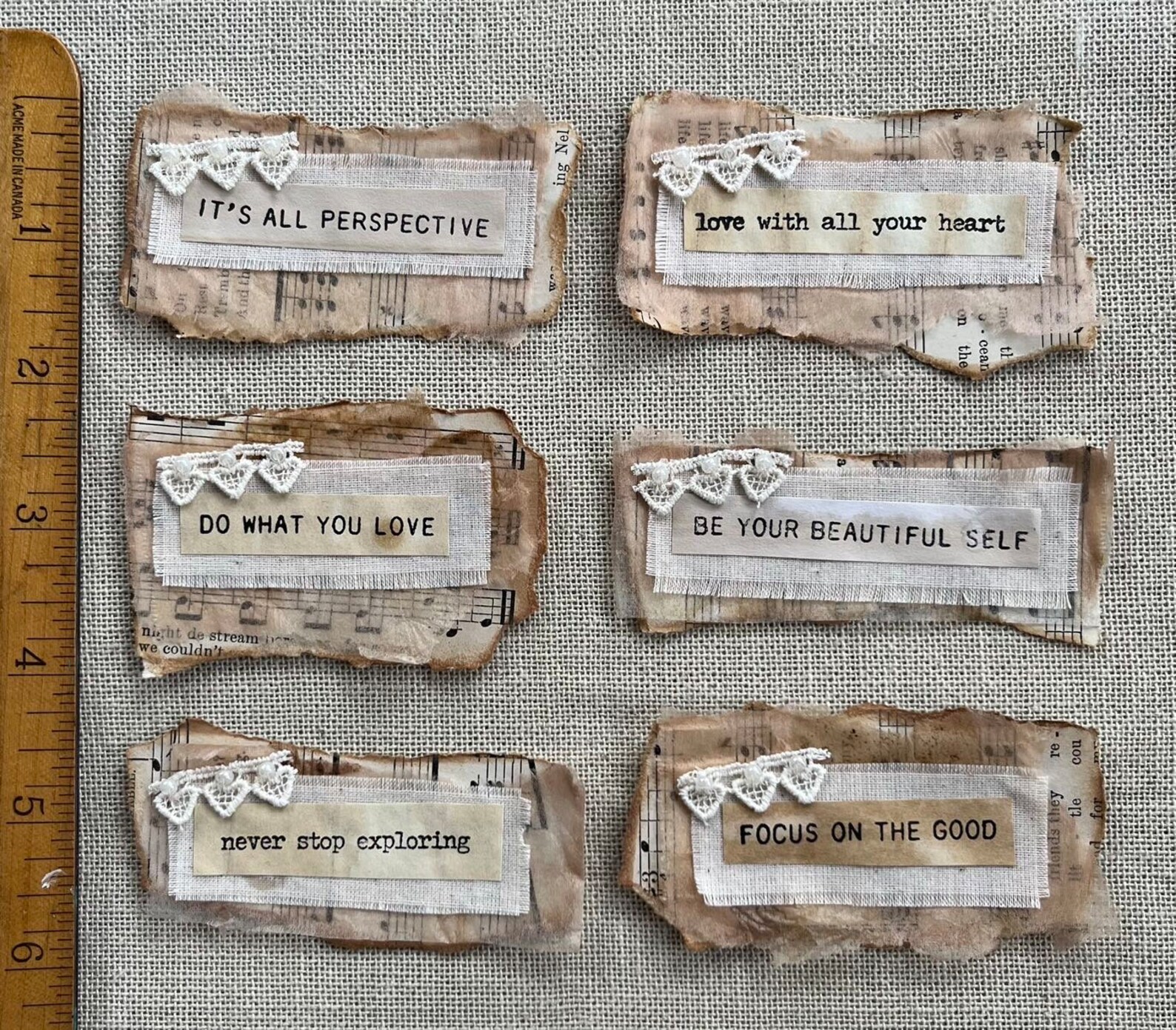 Journaling Ephemera 6 Pieces Hand Stamped Saying Clusters - Etsy