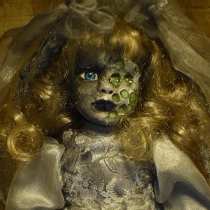 Creepy Doll Zombie Bride Dark Art Disturbing Spooky Zombie Dollz ...