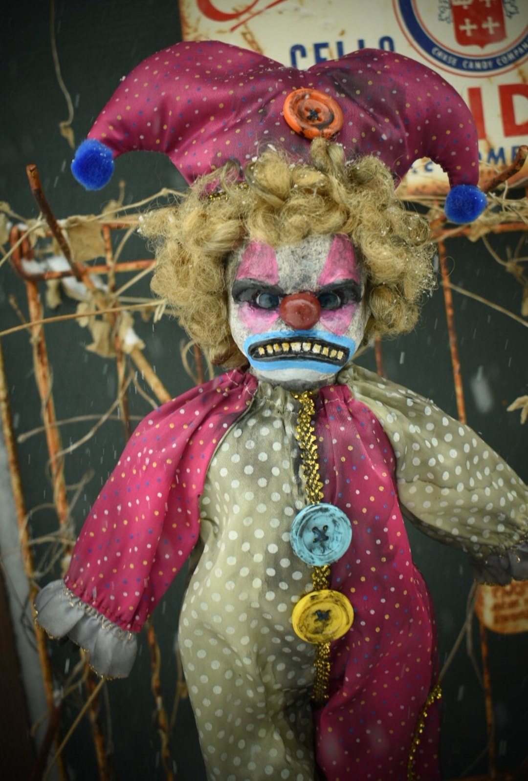 Creepy Killer Clown Doll Dark Art Spooky Clown Zombie Dollz Original ...