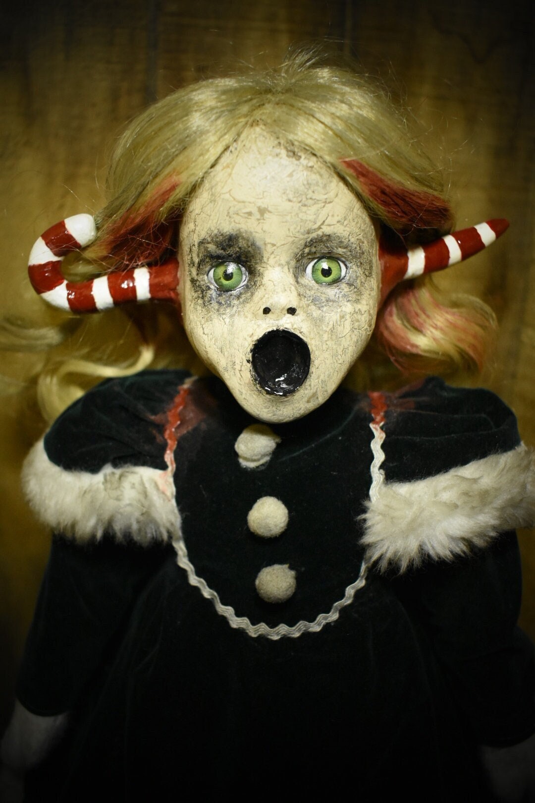 Creepy Doll Holiday Dark Art Spooky Doll Goth Art Haunt Spirit Etsy