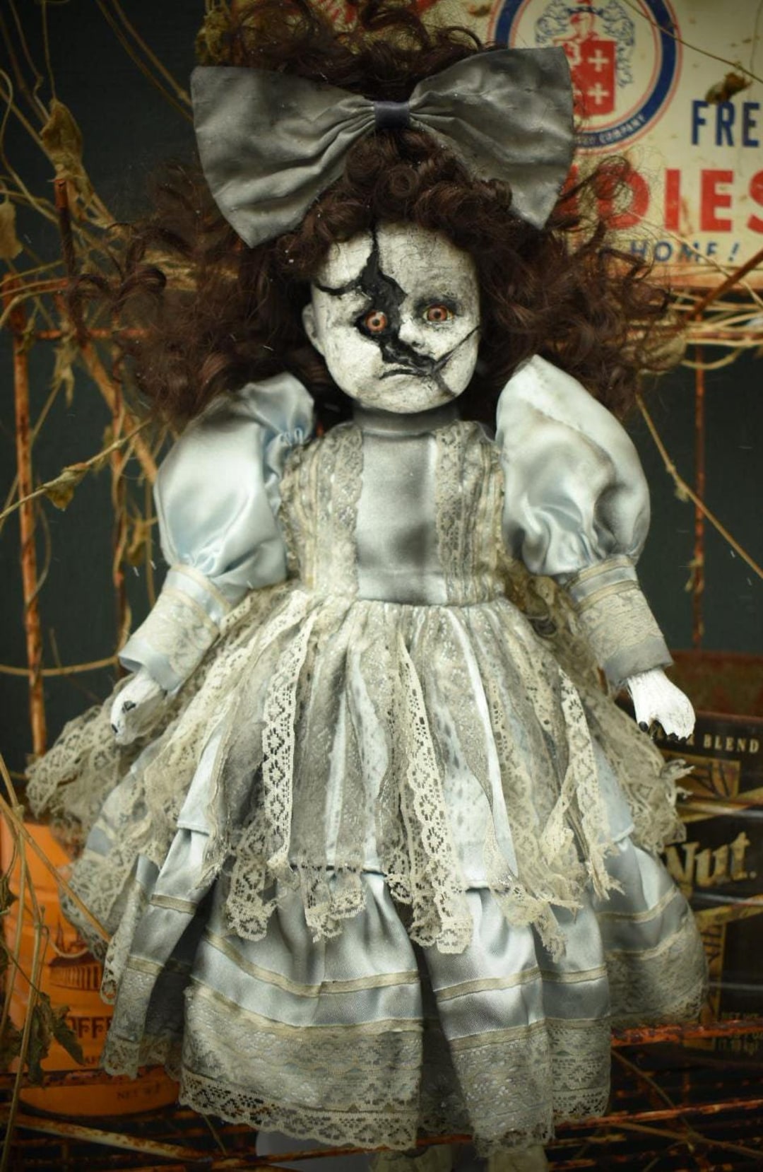 Creepy Doll Dark Art Spooky Girl Goth Art Haunted Spirit Scary Doll ...