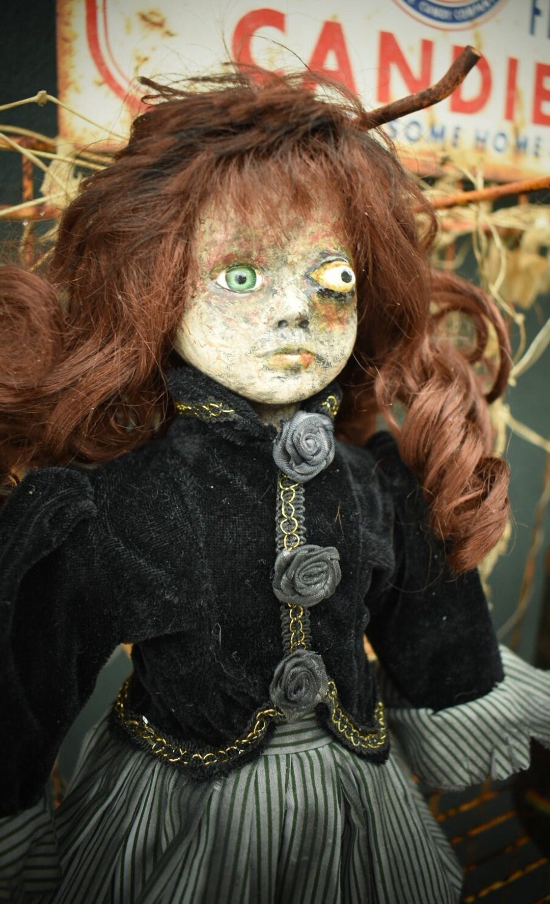 Creepy Doll Dark Art Disturbing Girl Doll Spooky Zombie Dollz Original ...