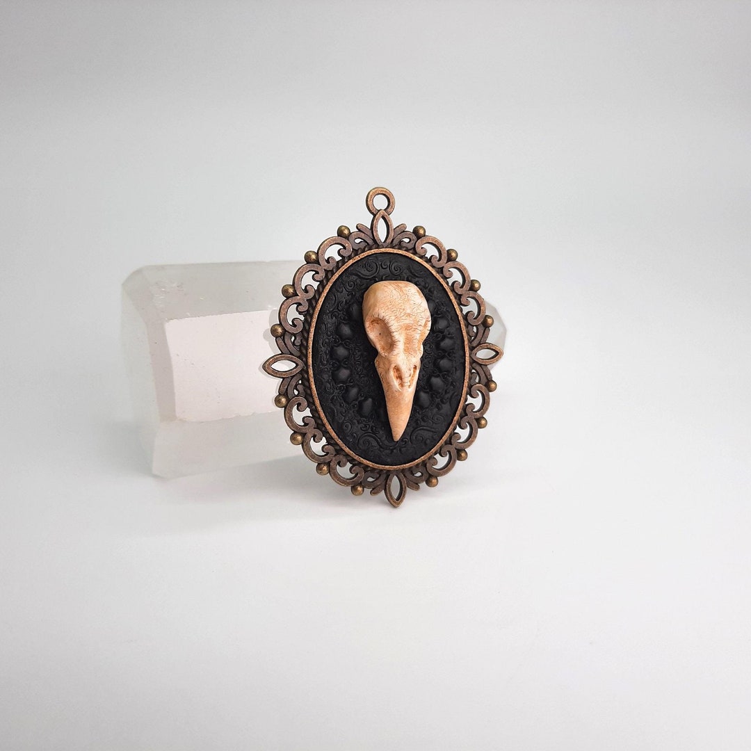 Gothic Amulet Raven Skull, Witch Jewelry - Etsy