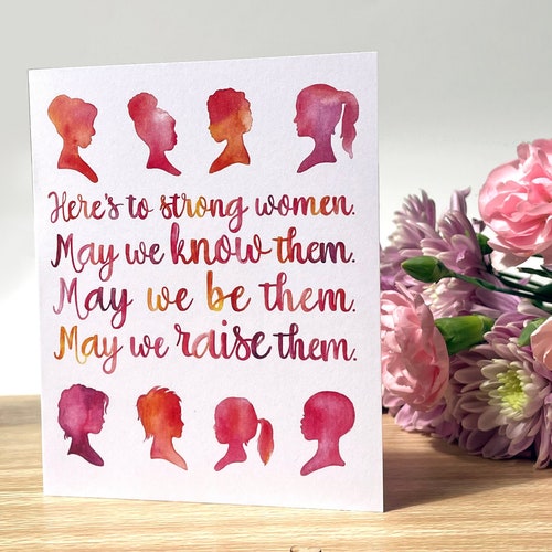 Here's to Strong Women Card International Women's | Etsy