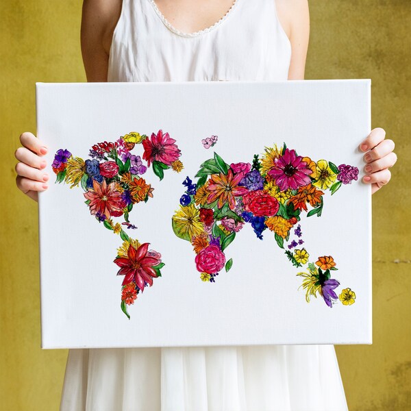 Map Flowers - Etsy