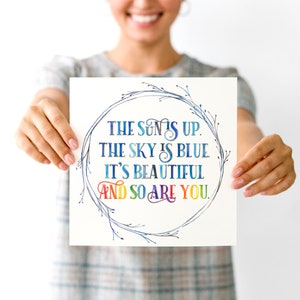 The Sun is up the Sky is Blue Art Print | Beatles Inspirational Artwork ...