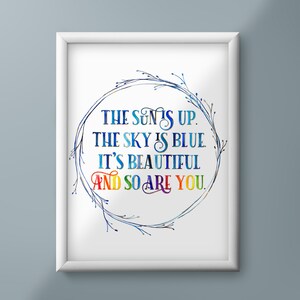 The Sun is up the Sky is Blue Art Print | Beatles Inspirational Artwork ...