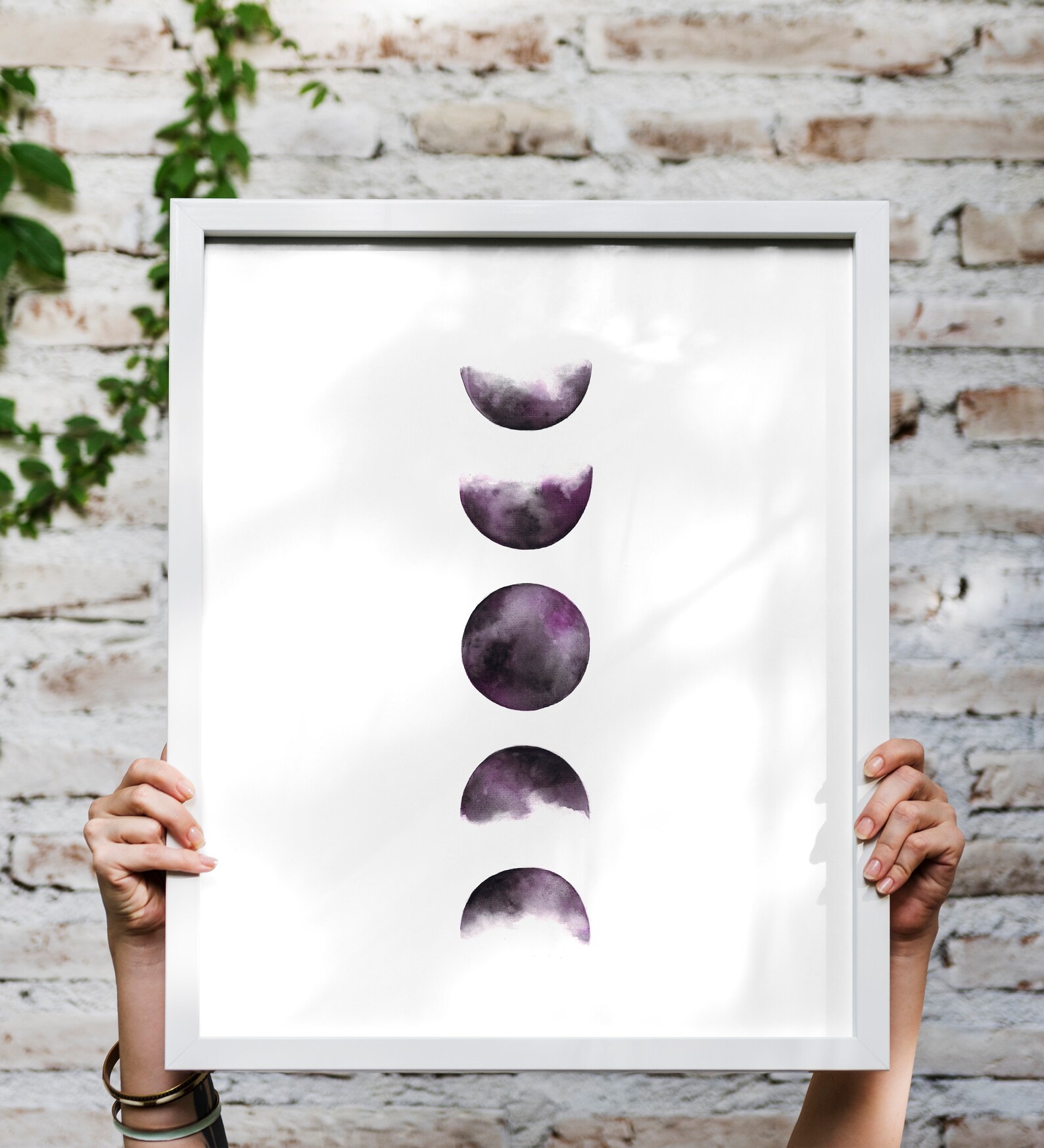 Purple Moon Phases of the Moon Art Print Witchy Artwork - Etsy Israel