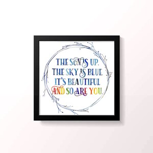 The Sun is up the Sky is Blue Art Print | Beatles Inspirational Artwork ...