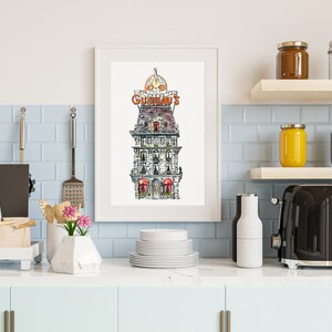 Gusteau's Restaurant Watercolor Print, Watercolor Sketch - Etsy